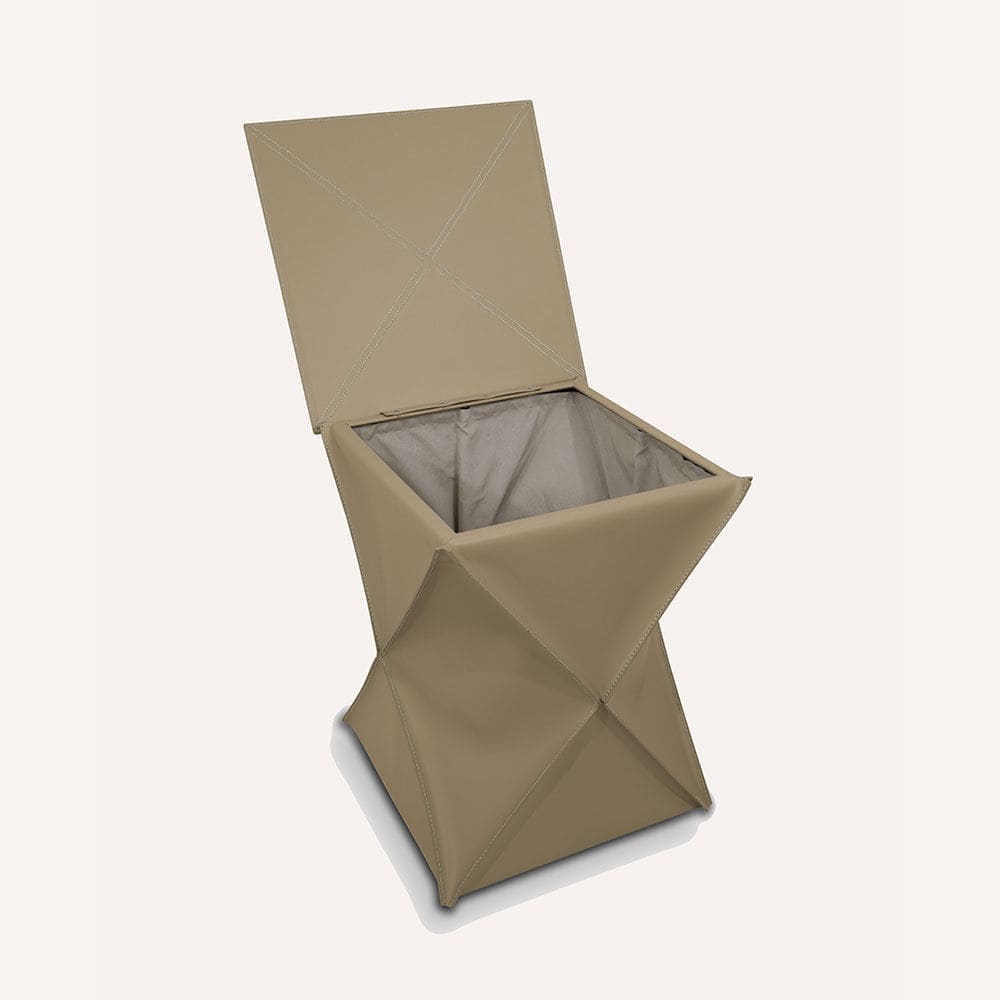 Leather storage basket - CLEXI - Limac Design® - plywood