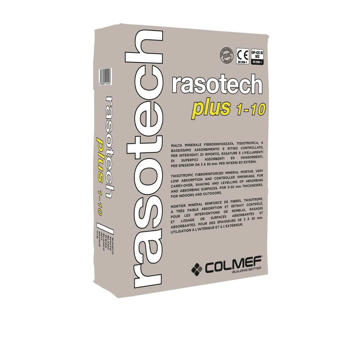 Masonry plaster - RASOTECH PLUS 1-10 MM - COLMEF - finishing / for concrete