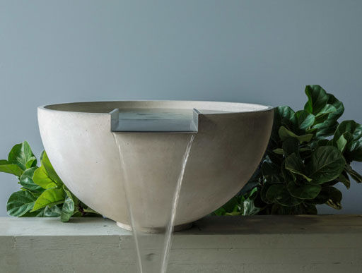 Garden fountain - SCUPPER - solus - concrete / polished stainless steel ...