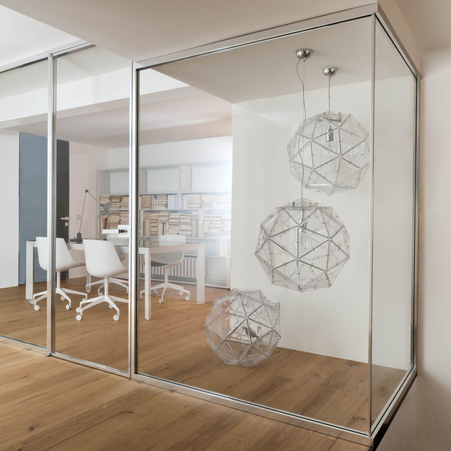 Removable partition - ALL WAYS - ALBED - with glass panel / aluminum ...