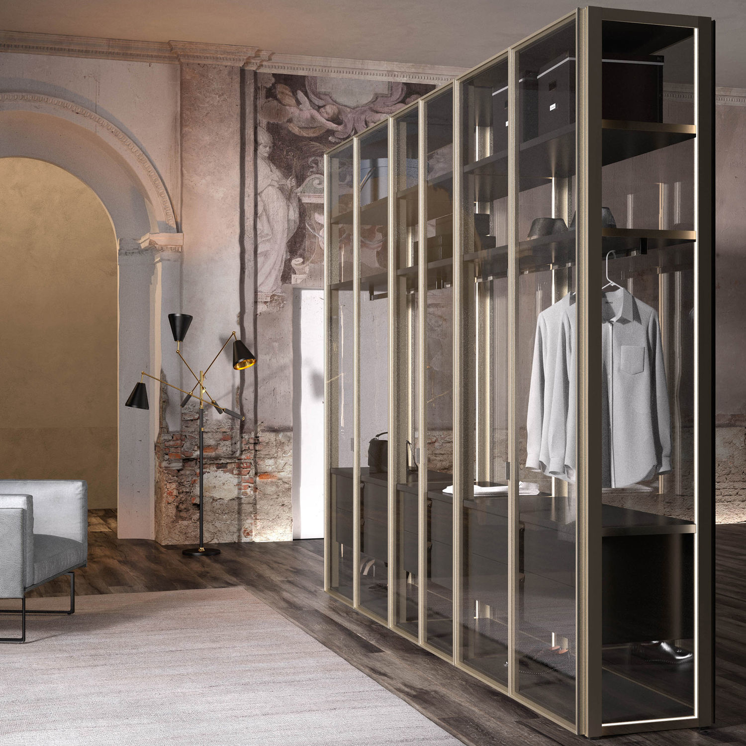 Modular walk-in wardrobe - SOLO - ALBED - contemporary / aluminum ...