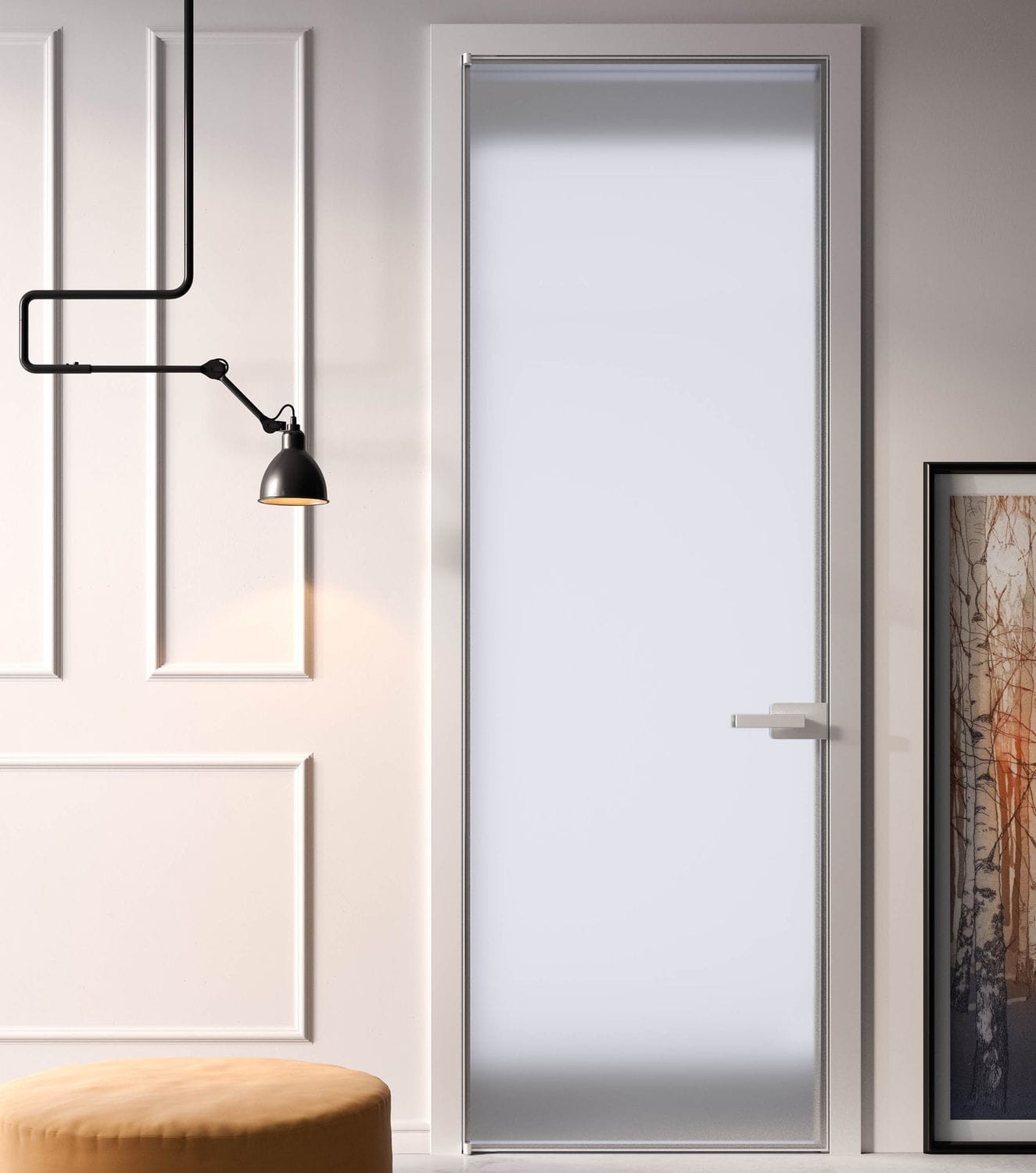 Interior door - RI-TRAIT - ALBED - wooden / aluminum / security glass