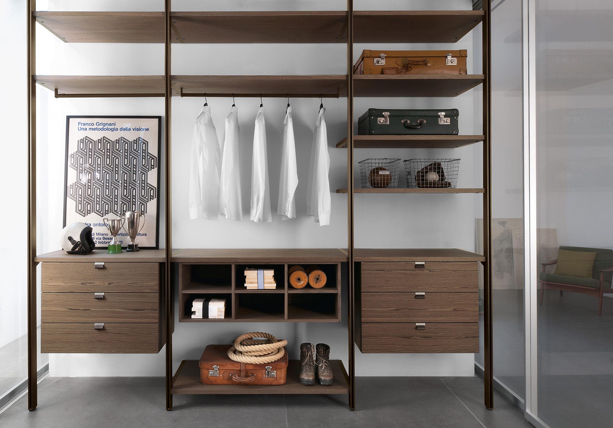 Modular walk-in wardrobe - SOLO - ALBED - contemporary / aluminum / custom