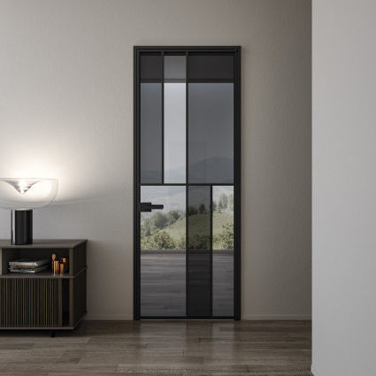 Interior door - CÉLINE - ALBED - aluminum / sliding / pivoting