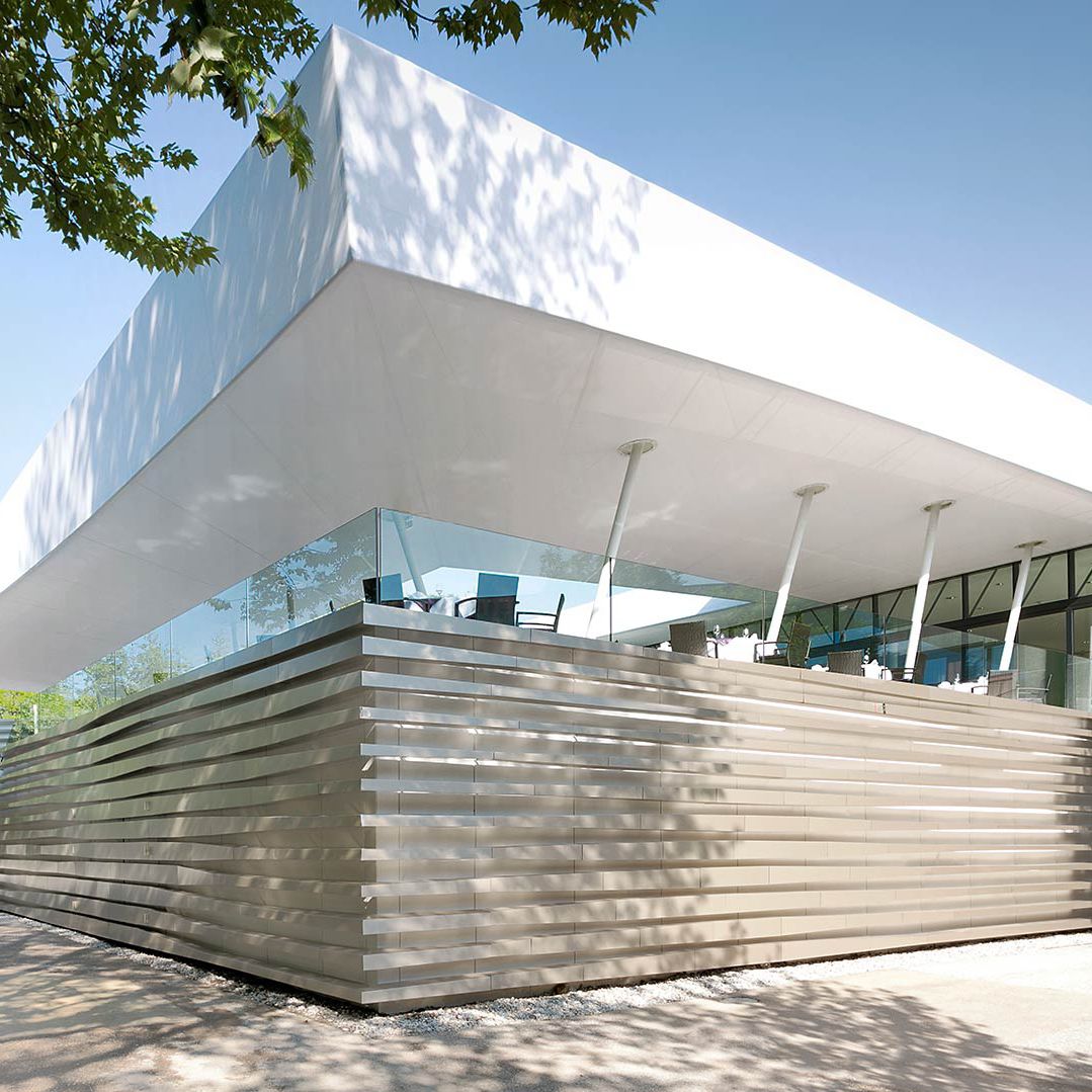 Composite soffit - CASINO BREGENZ - ALUCOBOND - aluminum