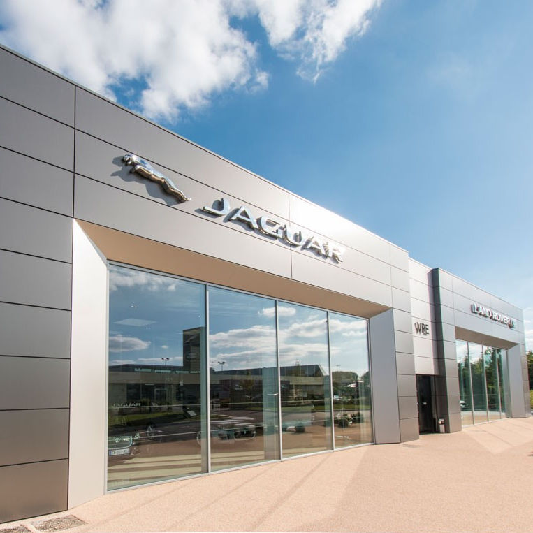 Cassette cladding - JAGUAR CAR DEALER - ALUCOBOND - aluminum ...