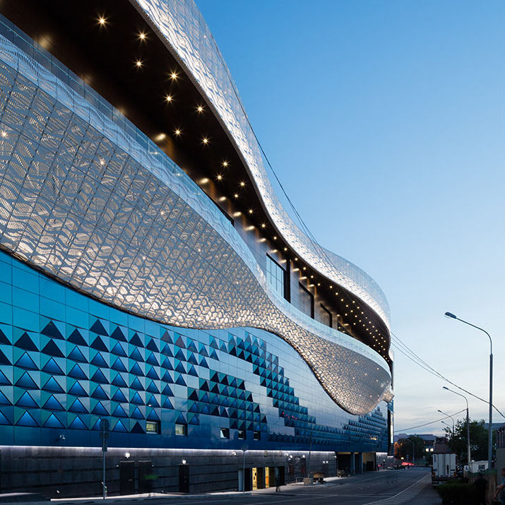 Cassette cladding - SHOPPING MALL RIVIERA - ALUCOBOND - aluminum ...