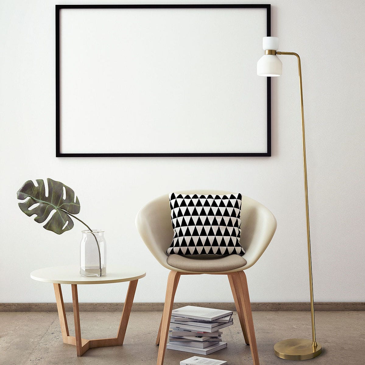 Floor-standing lamp - FIFTY - Miloox - brushed brass / blown glass ...