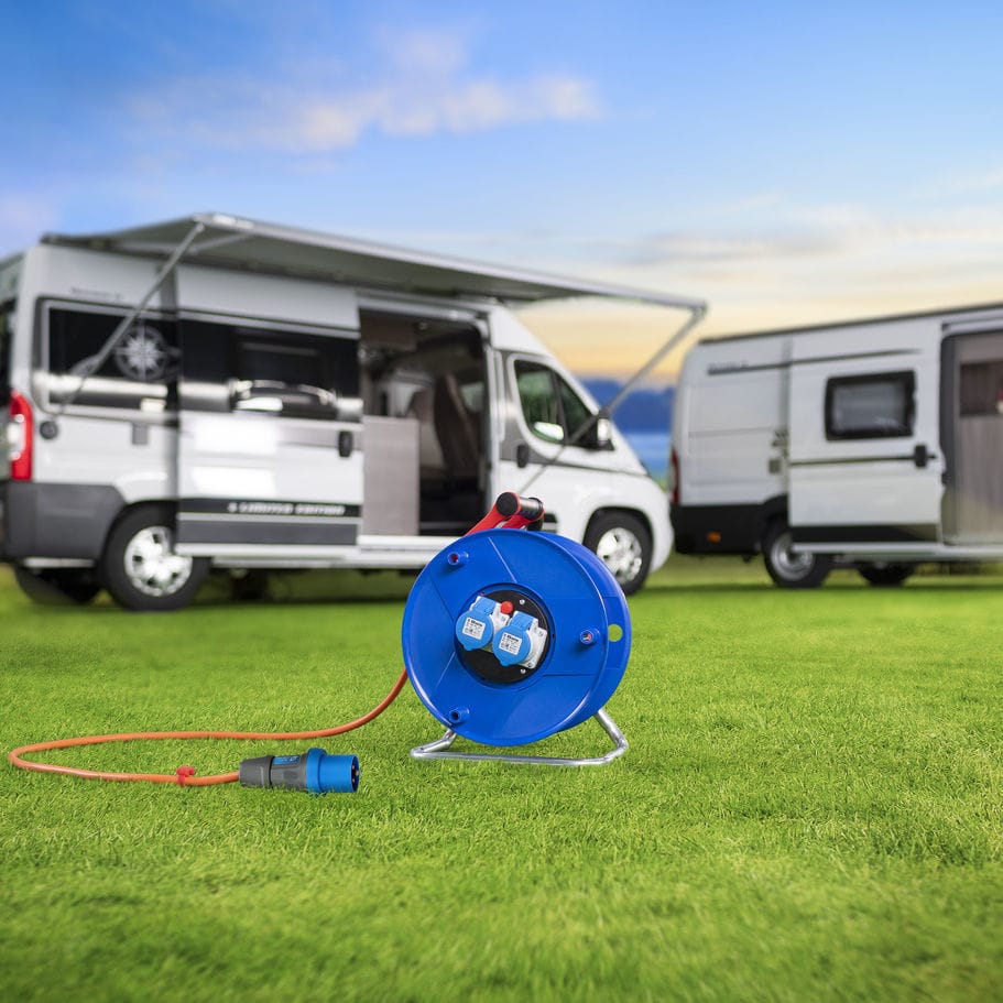 2 socket cable reel - Garant CEE 2 - Brennenstuhl - manual / IP44 / plastic