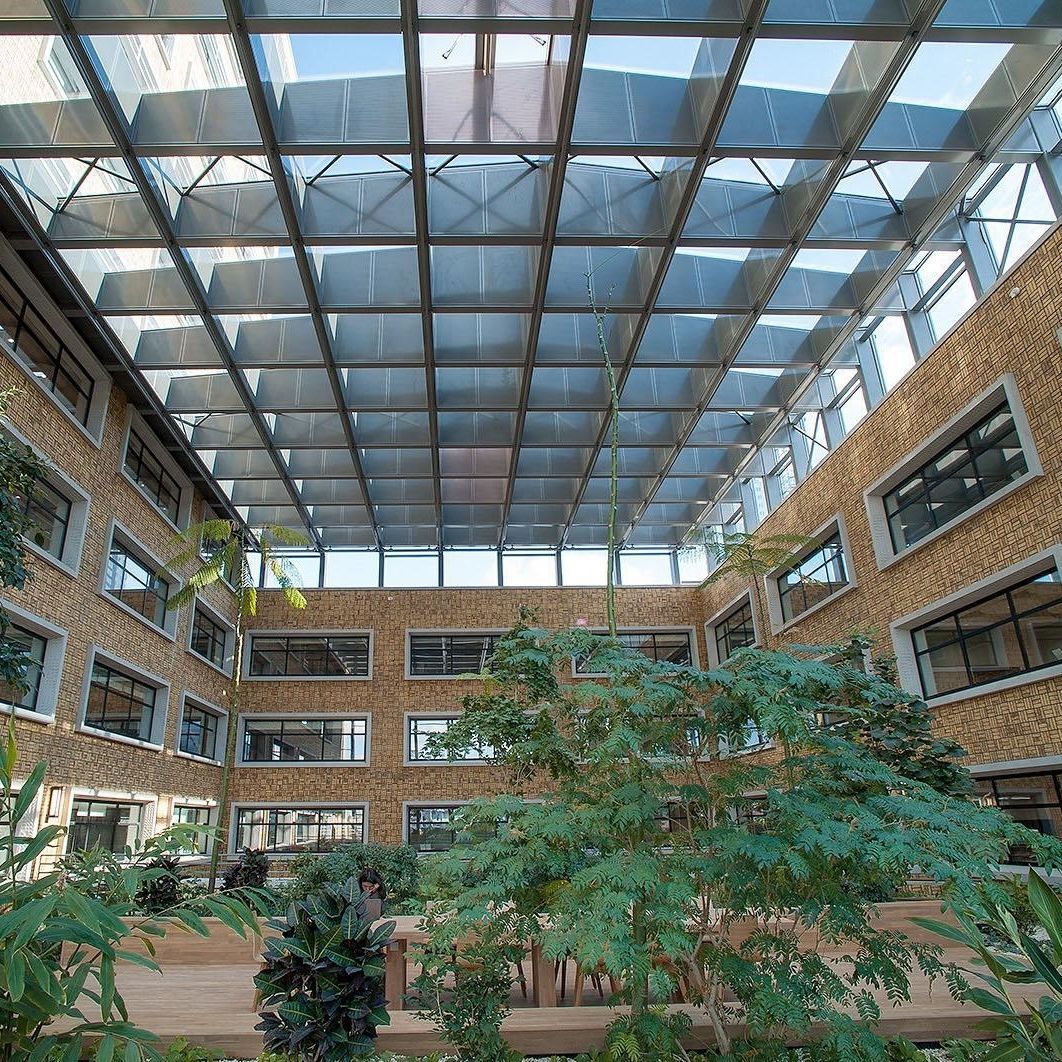 Fixed glass roof - ATRIUM - Forzon - steel frame / aluminum frame ...