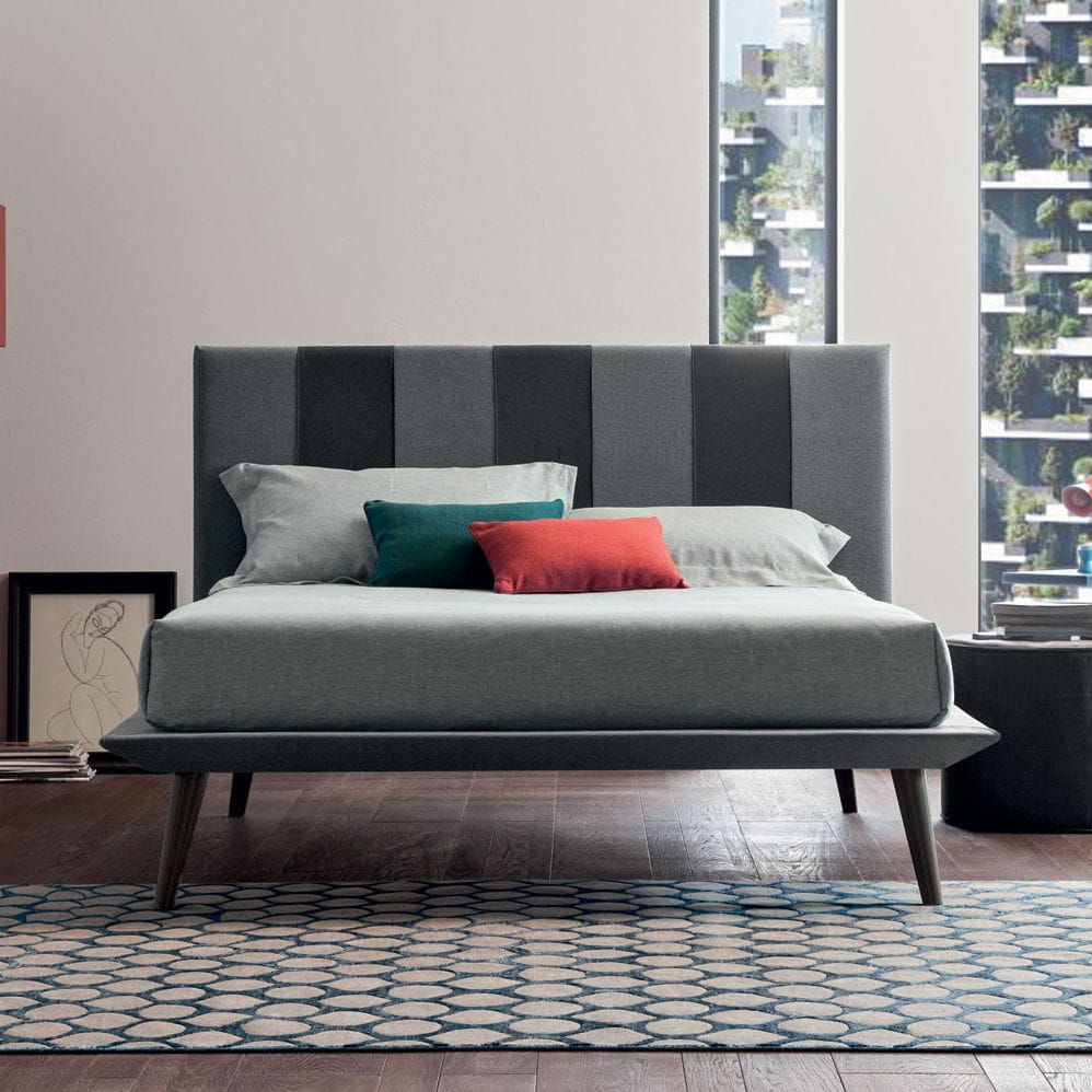 Double bed - ABACO - OGGIONI - contemporary / upholstered / with headboard