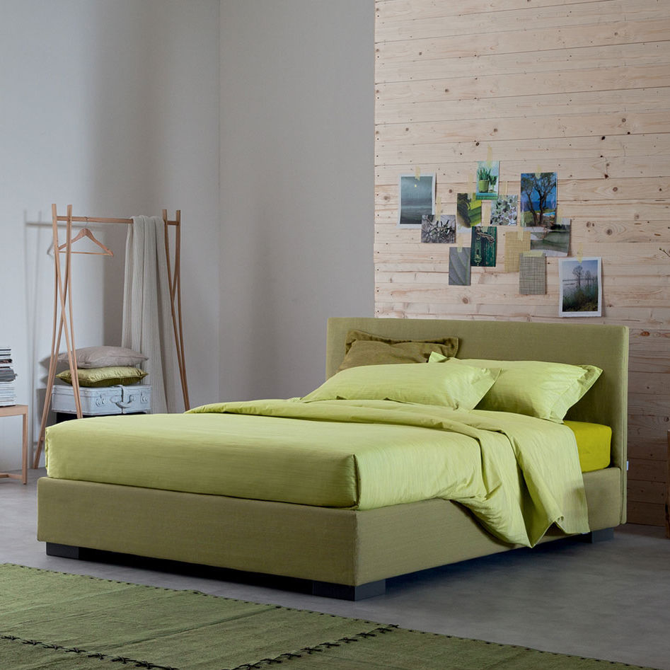 Double bed - BANNER - OGGIONI - contemporary / upholstered / with headboard