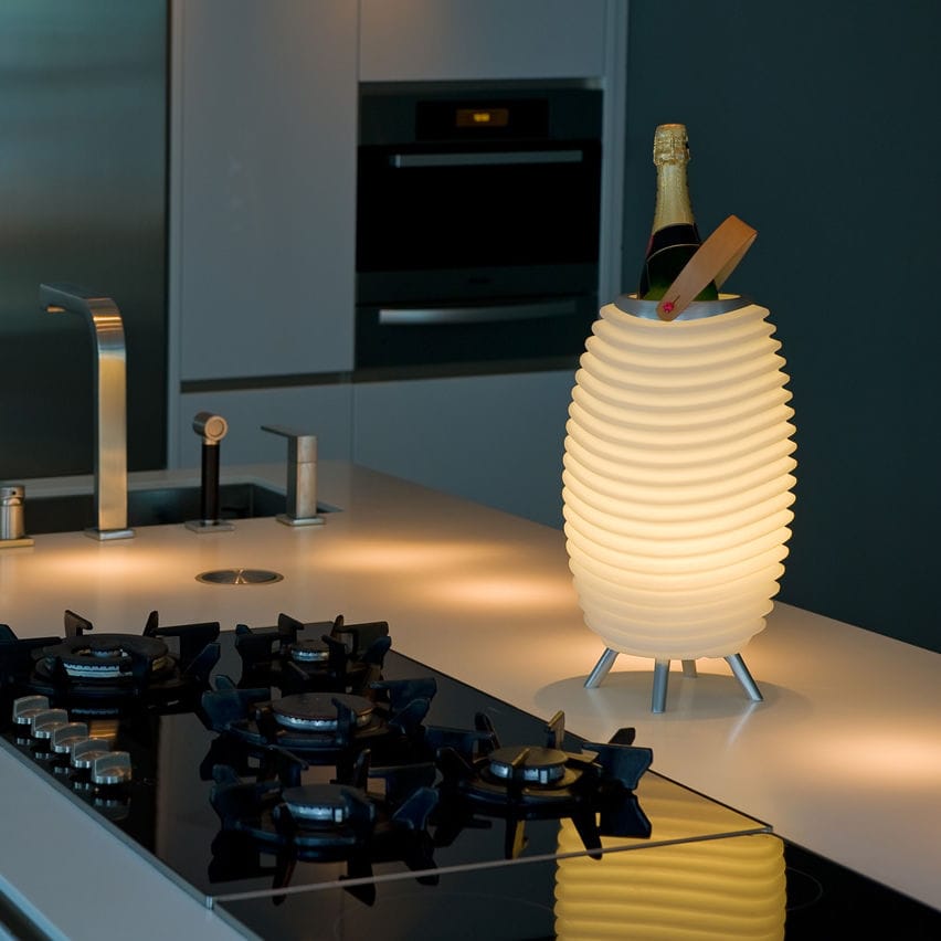 Table speaker lamp - SYNERGY 35PRO - kooduu - pendant / aluminum ...