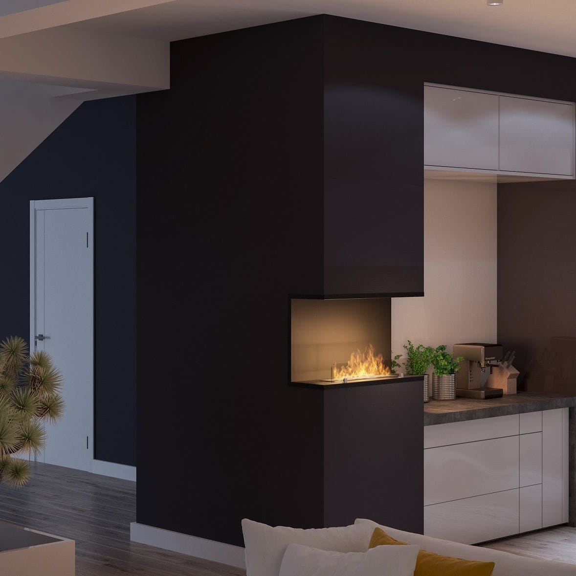 Bioethanol fireplace - INSIDE C800V2 - INFIRE Karol Lipka - wall-mounted / wall / 3-sided