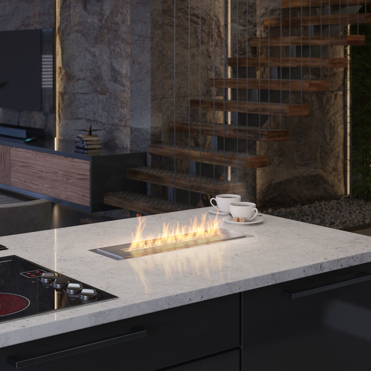 Stainless steel bioethanol burner - INBOX SIMPLE 500 INOX - INFIRE ...