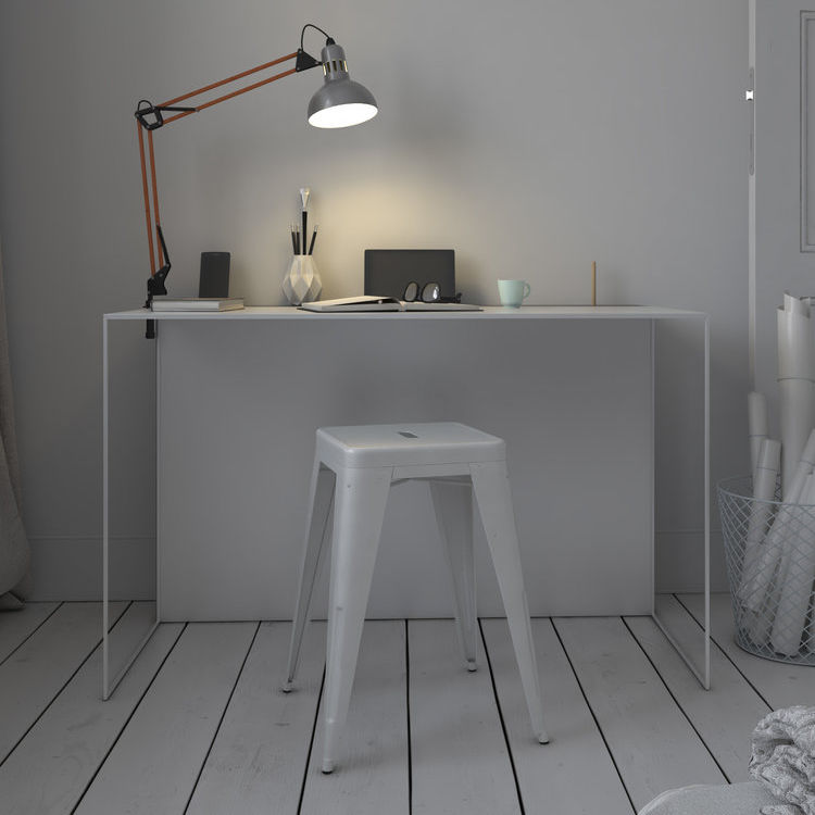 Minimal desk - PHILIP - FORMA&CEMENTO - wood / iron / concrete
