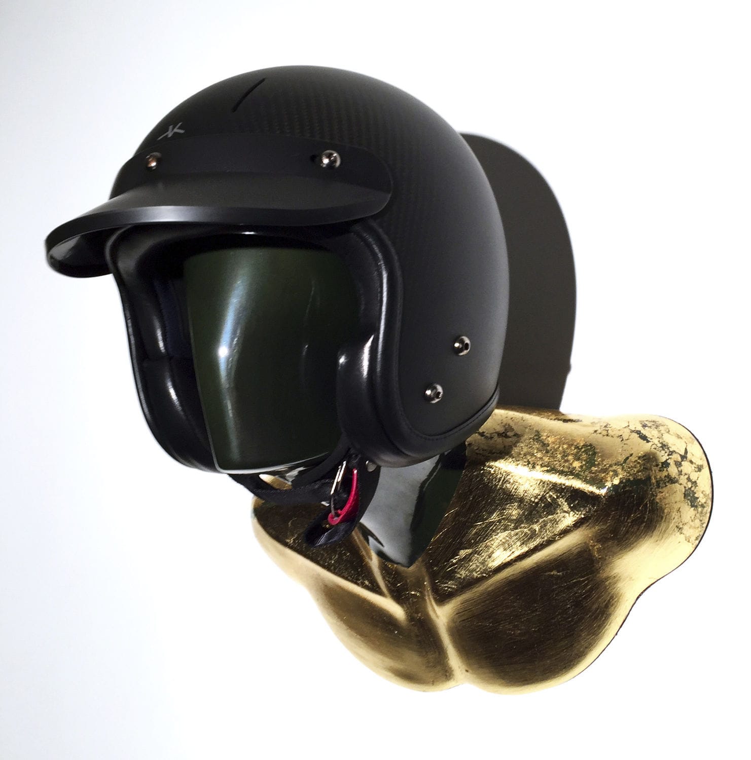 Wall helmet holder - GOLD & DARK BURT - FRANCOLLECTION - earthenware ...