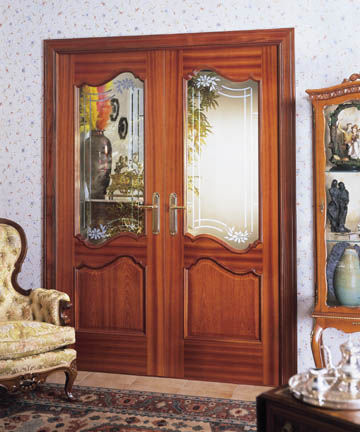 Interior door - INT-2 - Granddoors - mahogany / swing / semi-glazed