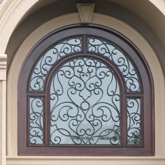 Mahogany window - TW-14 - Granddoors - fixed / curved / residential