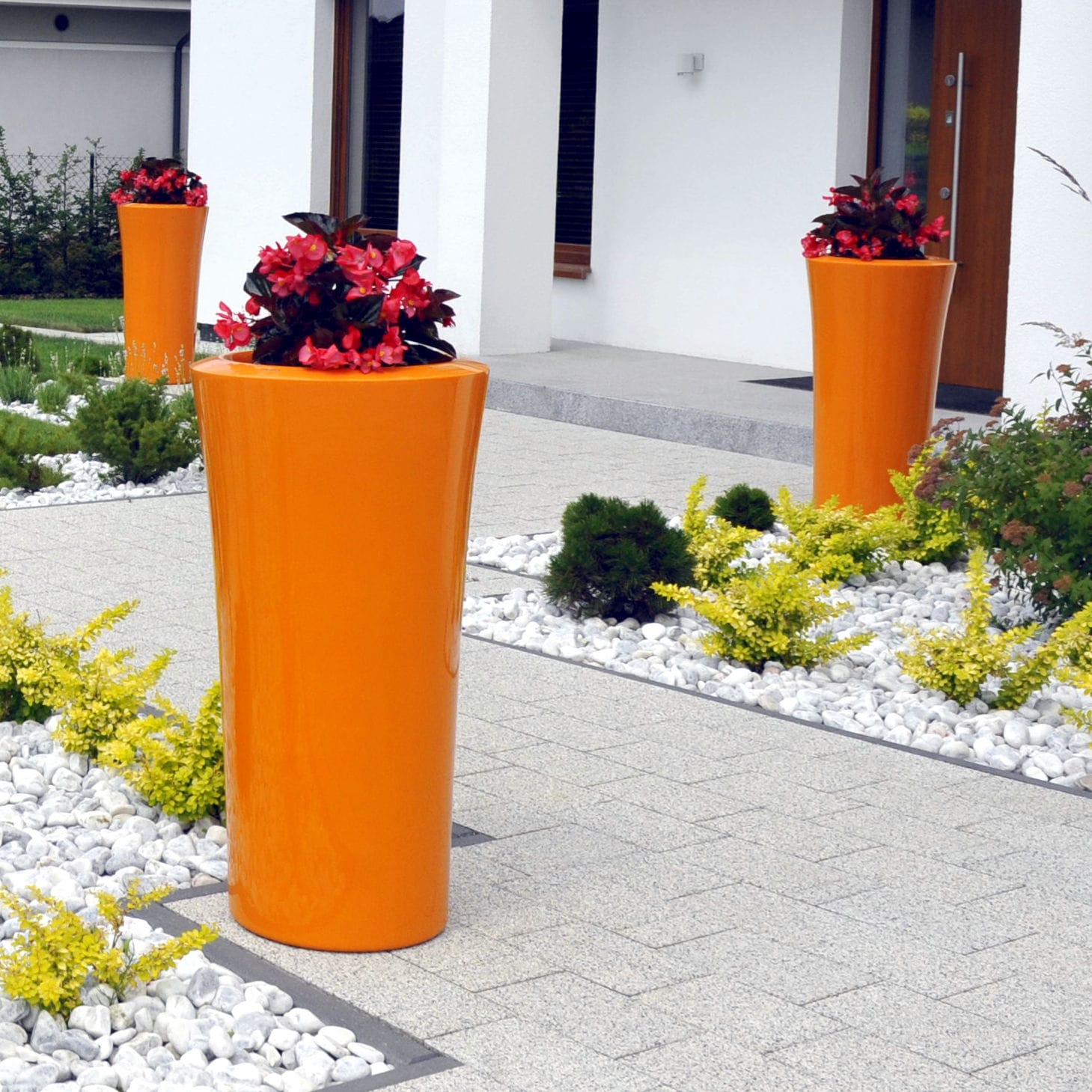 Composite plant pot - PARGA - KAMA - free-standing / round / high