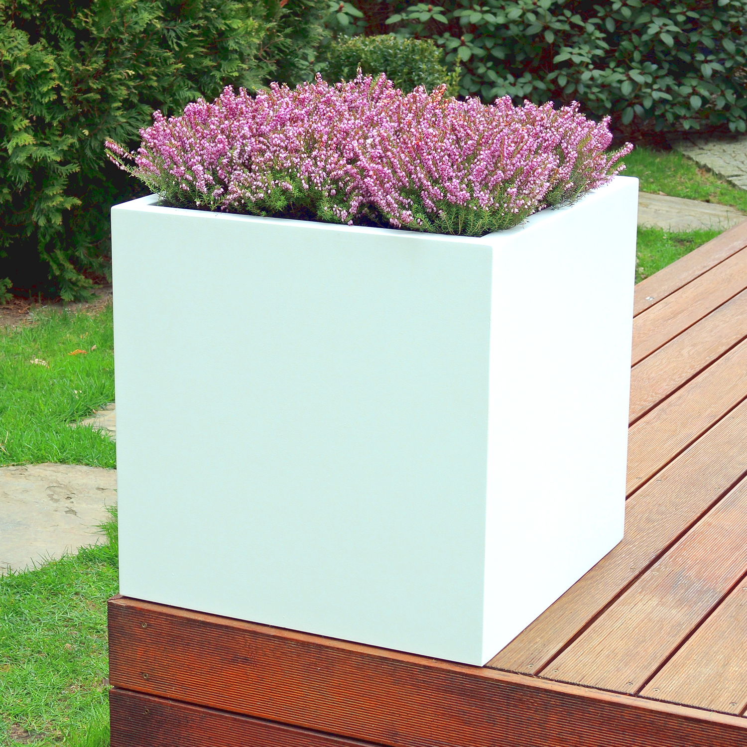 Composite planter - CUBE - KAMA - square / cube / high-resistance