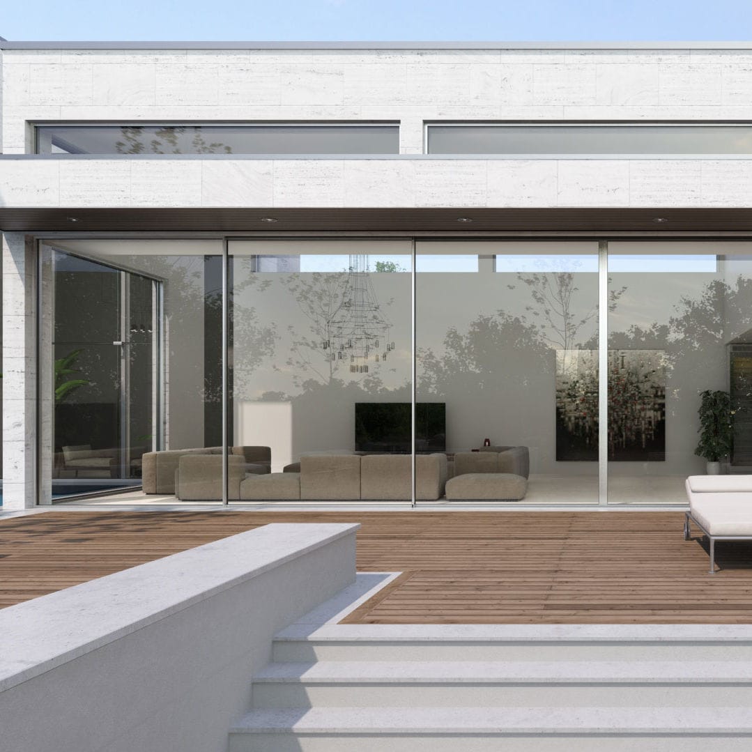 Sliding patio door - RABEL 50 - RABEL SYSTEMS - aluminum / double ...