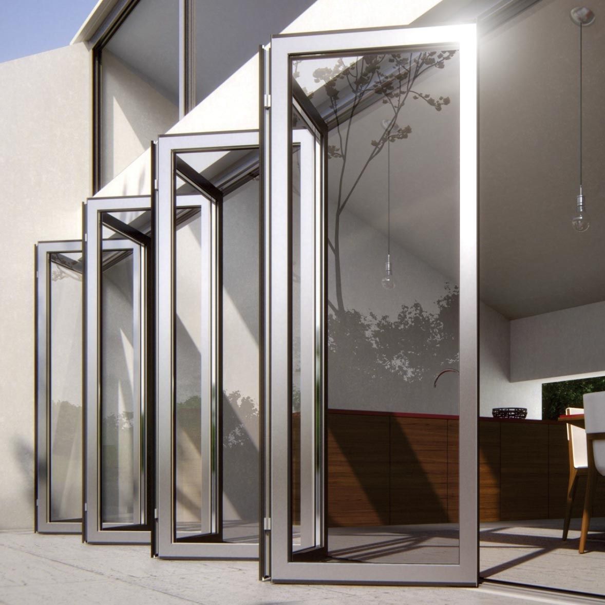 Sliding patio door - RABEL 3650 - RABEL SYSTEMS - folding / double leaf ...