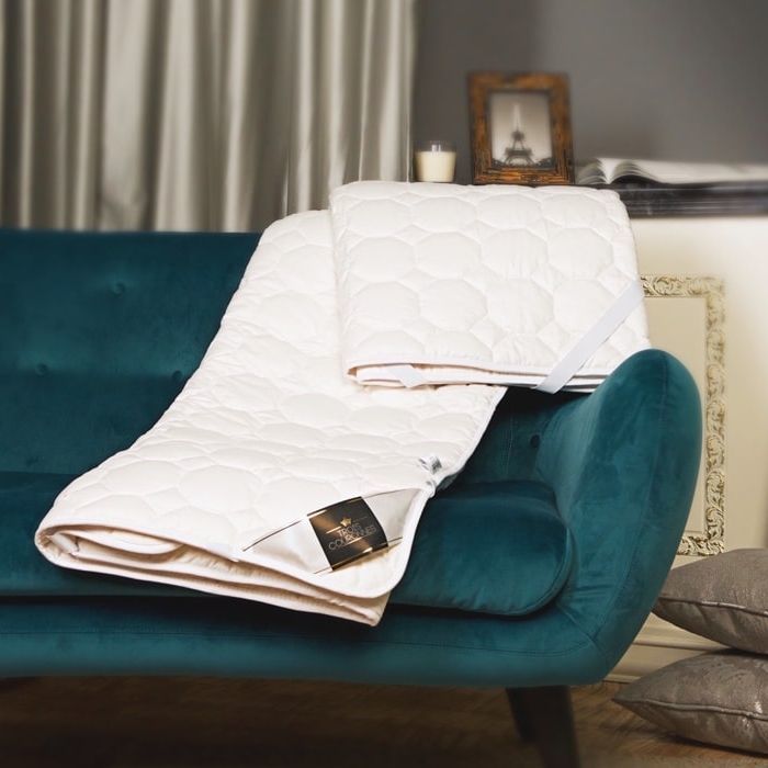 Wool duvet cover - NATURE COTTON TOPPER - TROIS COURONNES - plain