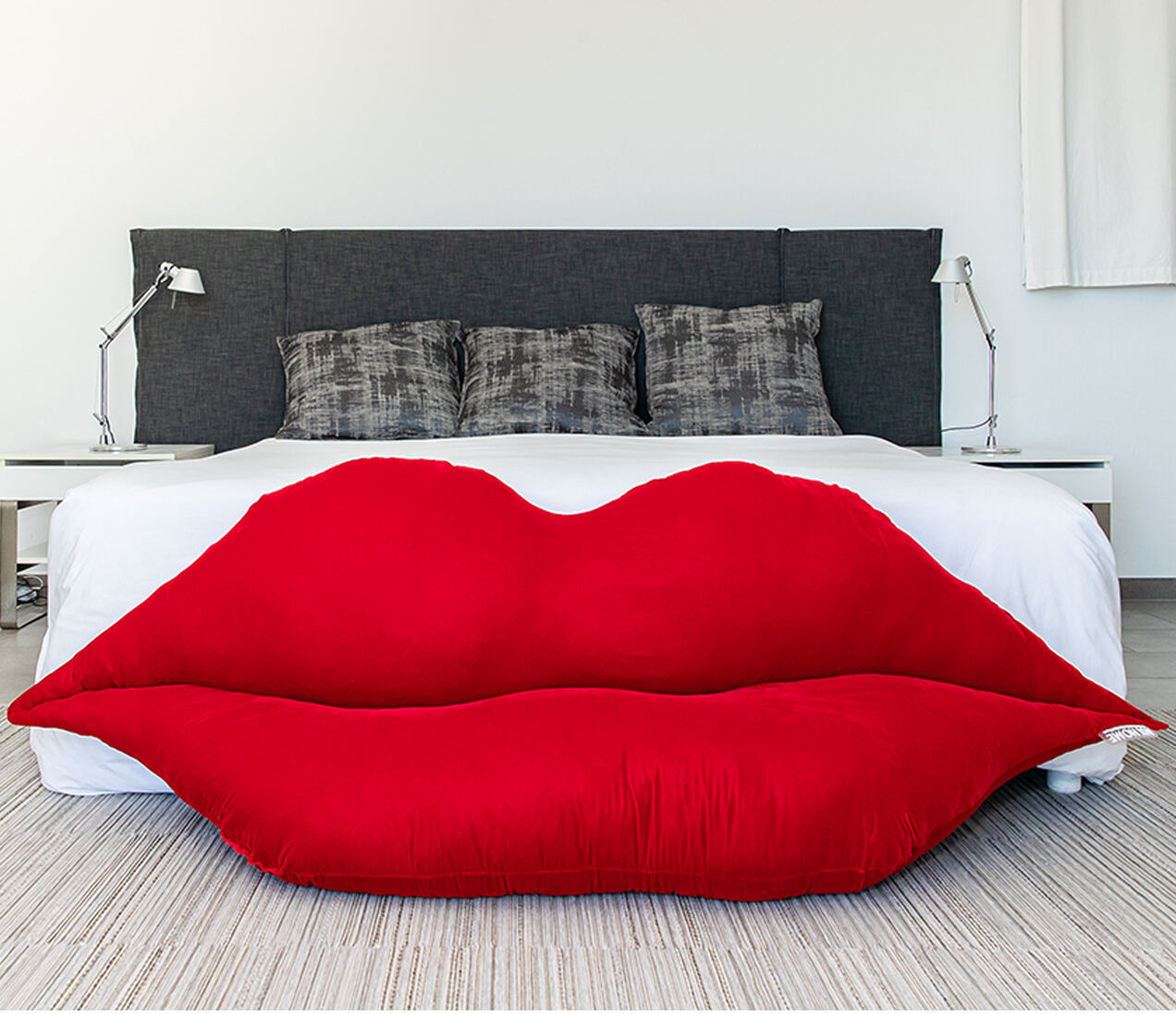 Original design sofa - LIPS - MX HOME - velvet / red