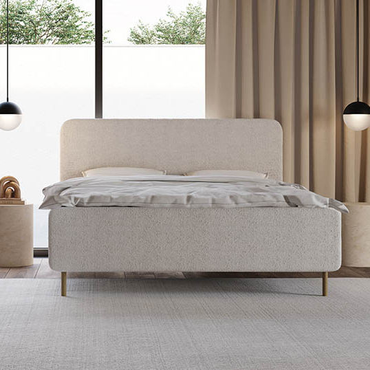 Double bed - Sume - Kaissu - contemporary / upholstered / with ...