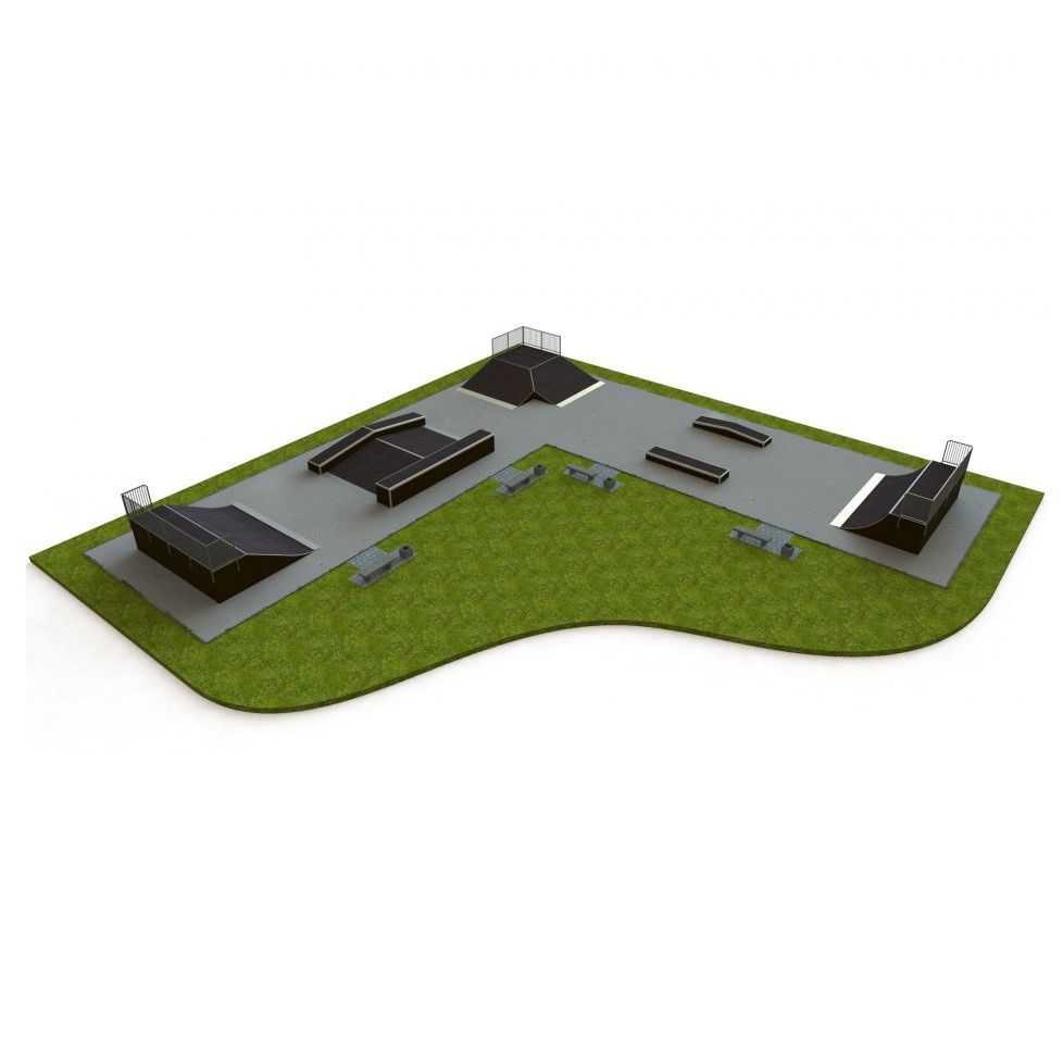 Modular skatepark - B 135 - Tiptiptap - concrete / asphalt