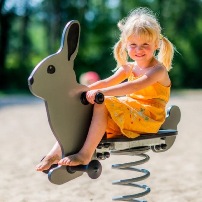 Steel spring rocker - RABBIT - Tiptiptap - HDPE / animal / 1-seat