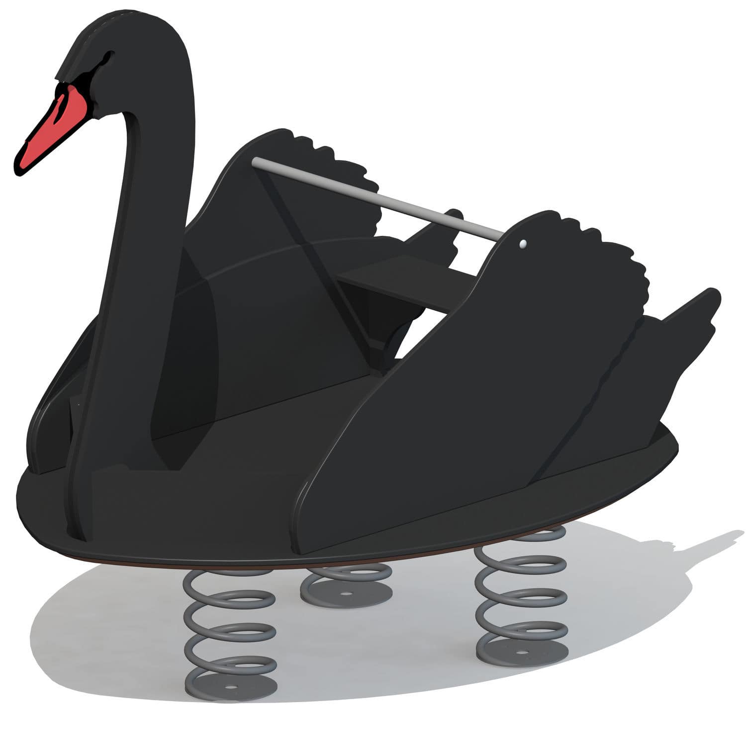 Steel spring rocker - BLACK SWAN - Tiptiptap - HDPE / plywood / animal