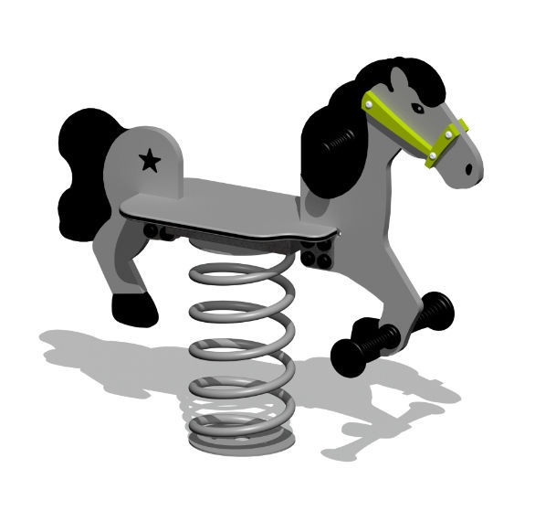 Steel spring rocker - HORSE - Tiptiptap - HDPE / animal / 1-seat