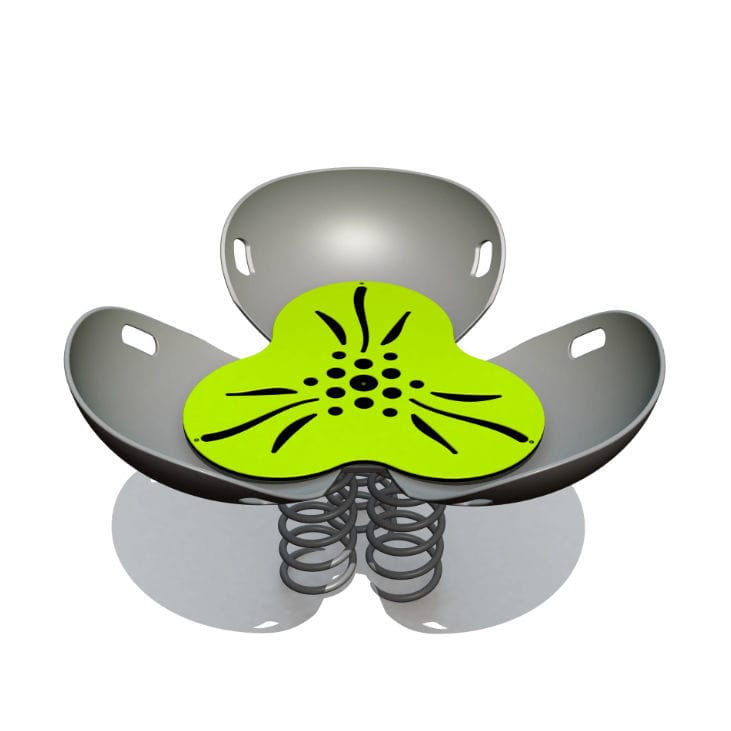Steel spring rocker - LILY - Tiptiptap - HDPE / flower / 3-seater