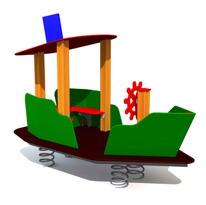 Steel spring rocker - UKU - Tiptiptap - HDPE / transport / 6-person