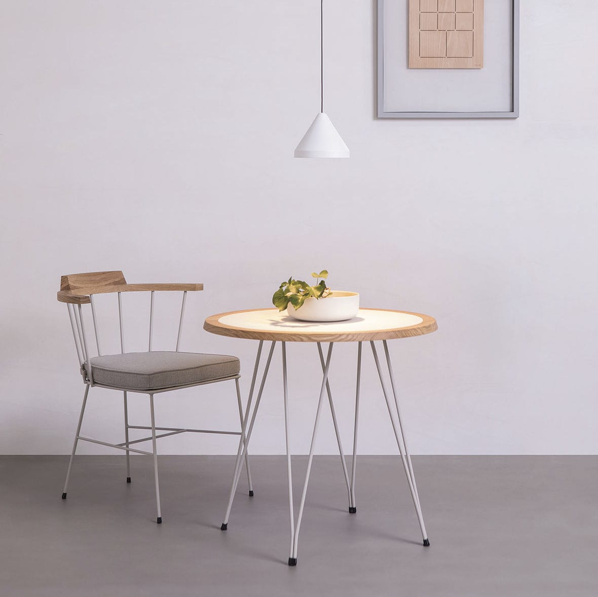 Contemporary table - MIM 765 - Vergés - solid wood / laminate / metal base