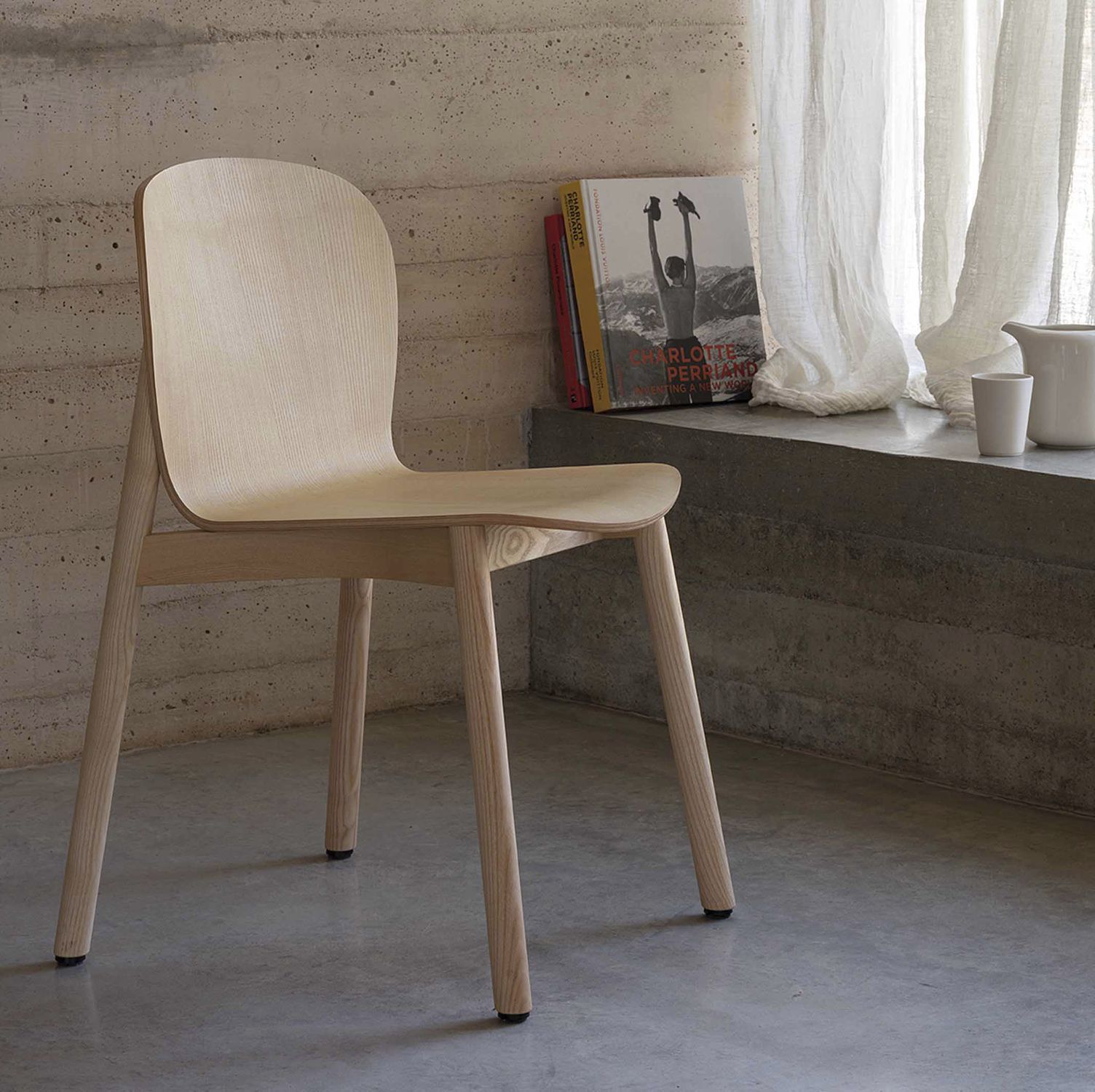 Contemporary chair - ONA - Vergés - indoor / ash / beech