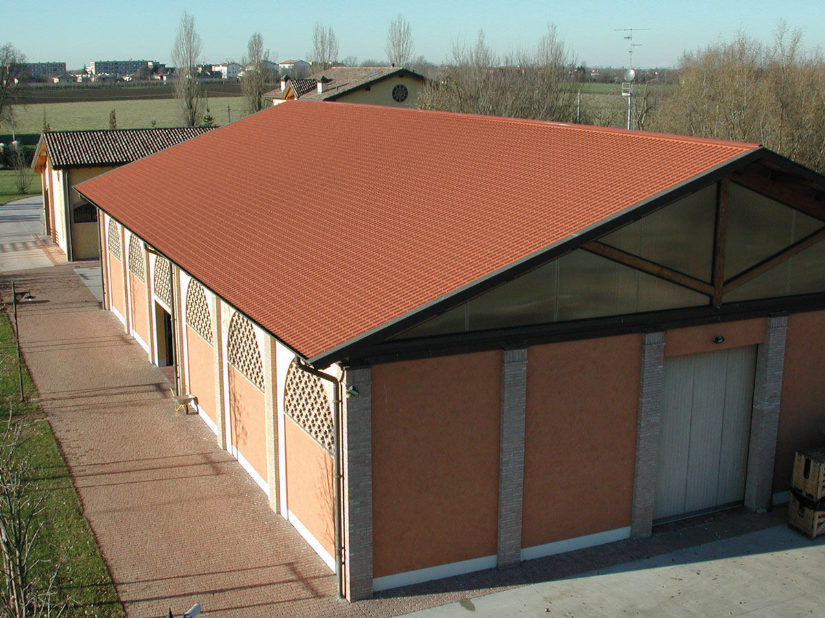 Pitched roofing - COPPO ROMA - Alubel - metal / roof tile look / pitch ...