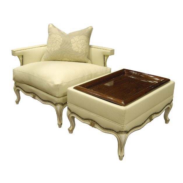 Traditional armchair - LE PHILOSOPHE - Henryot & Cie - leather / corner ...