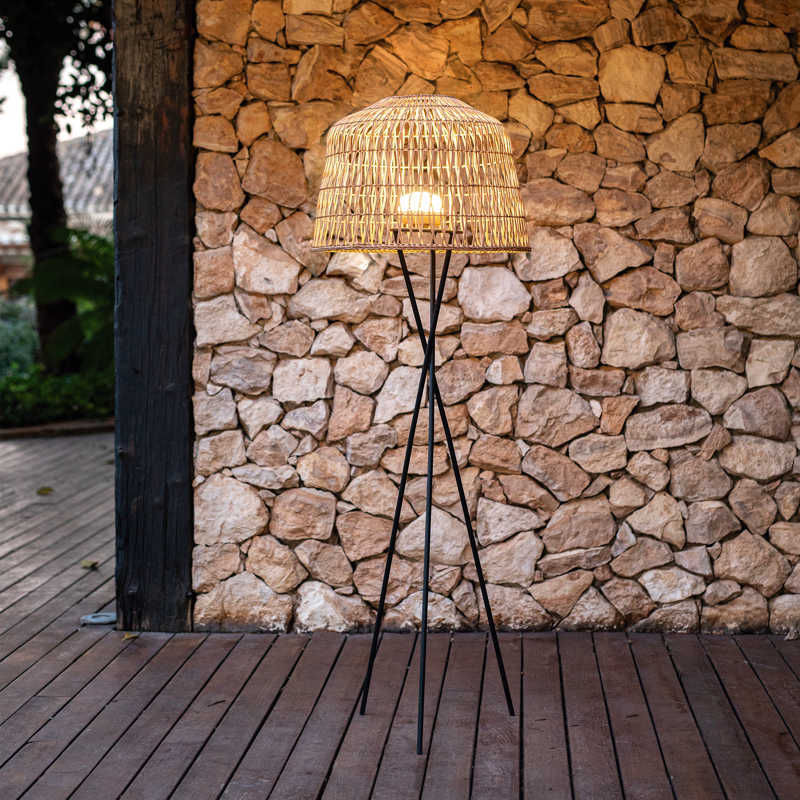Floor-standing lamp - AMALFI - NEWGARDEN - natural fiber / contemporary ...