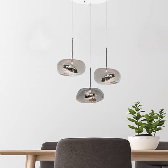 Pendant lamp - G3 Chrome - ISA MOSS - lacquered steel / blown glass ...
