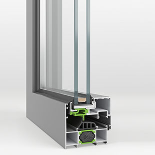 Aluminum window profile - W450 - ALUMINCO - stainless steel / thermally ...