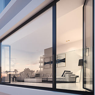 Aluminum profile - JULIETTA - ALUMINCO - glass / with symmetrical ...