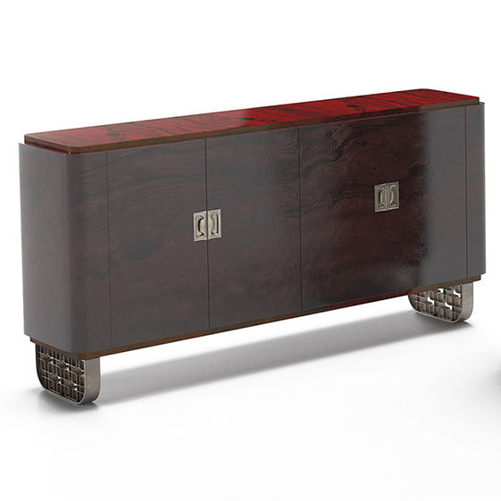 Art Deco sideboard - FIFTH AVENUE - Thomas Mucha - walnut / padouk / bronze
