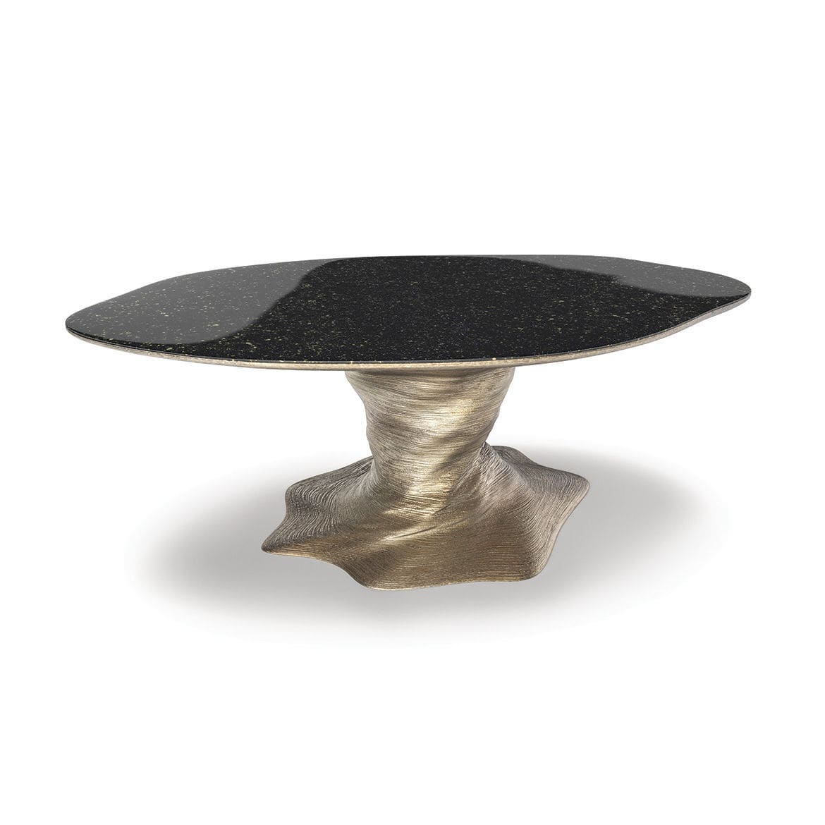 Contemporary table - GOLDEN WIND - Thomas Mucha - granite / wooden base