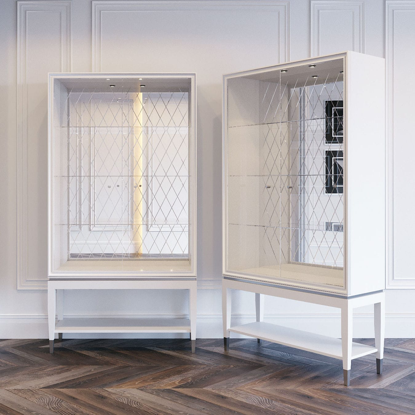 Contemporary display case - SILVER LINE - ITALIANELEMENTS - glass / ash ...