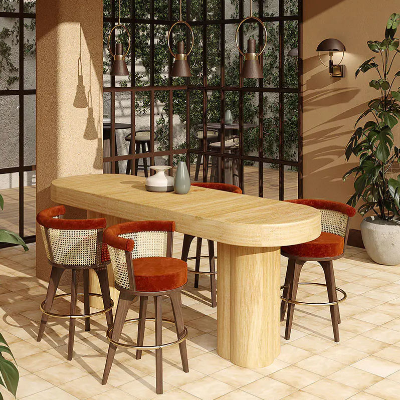 Contemporary bar chair - George - WOOD TAILORS CLUB - fabric / rattan ...