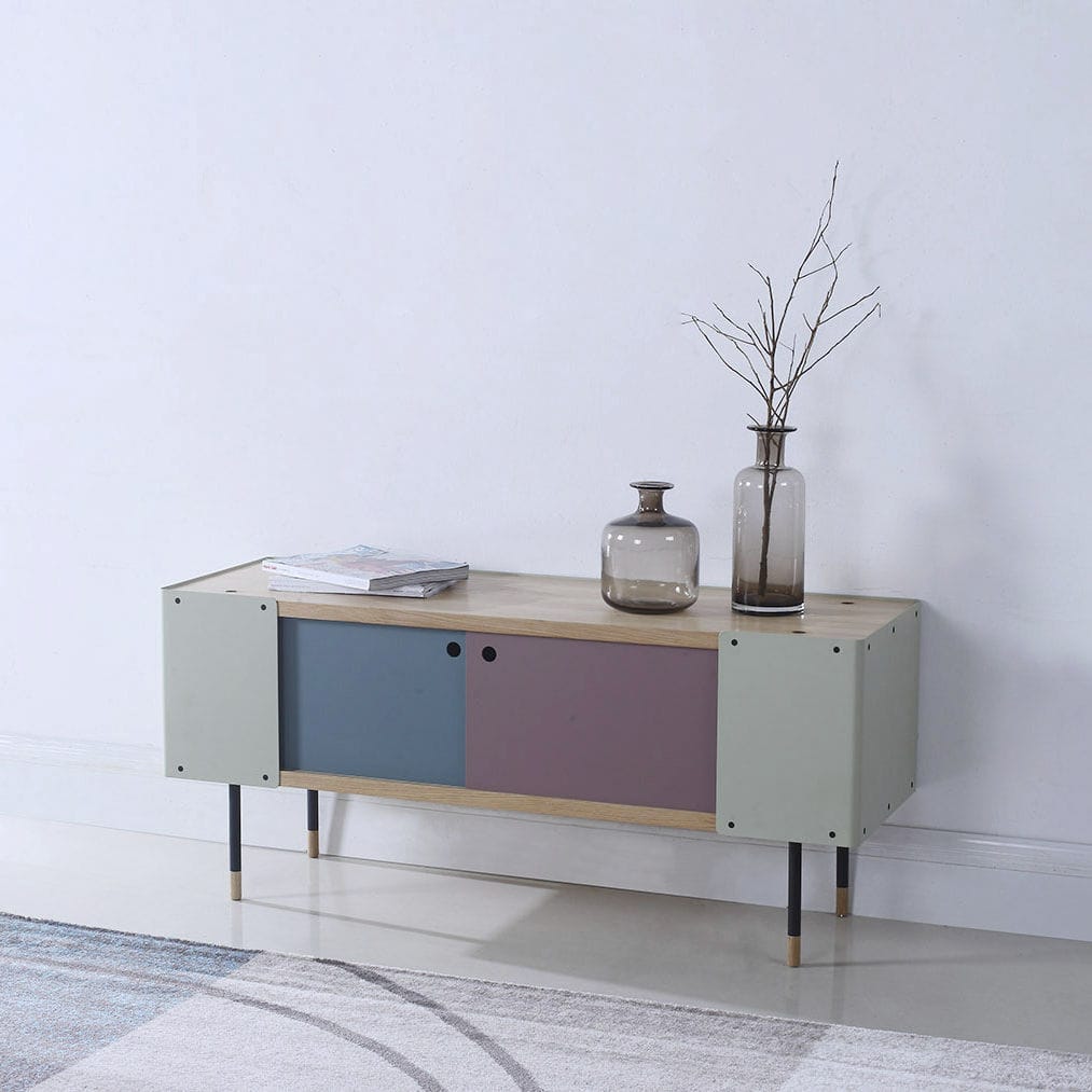 Contemporary sideboard - GABRIEL - camino - oak / metal / multi-color