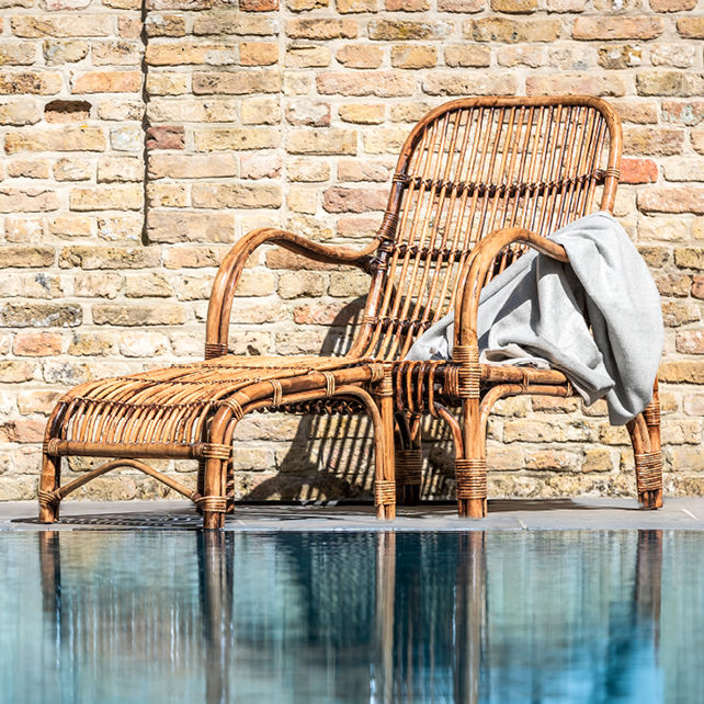 Contemporary armchair - RATTAN LOUNGE CHAIR AND FOOTREST - Defleure ...